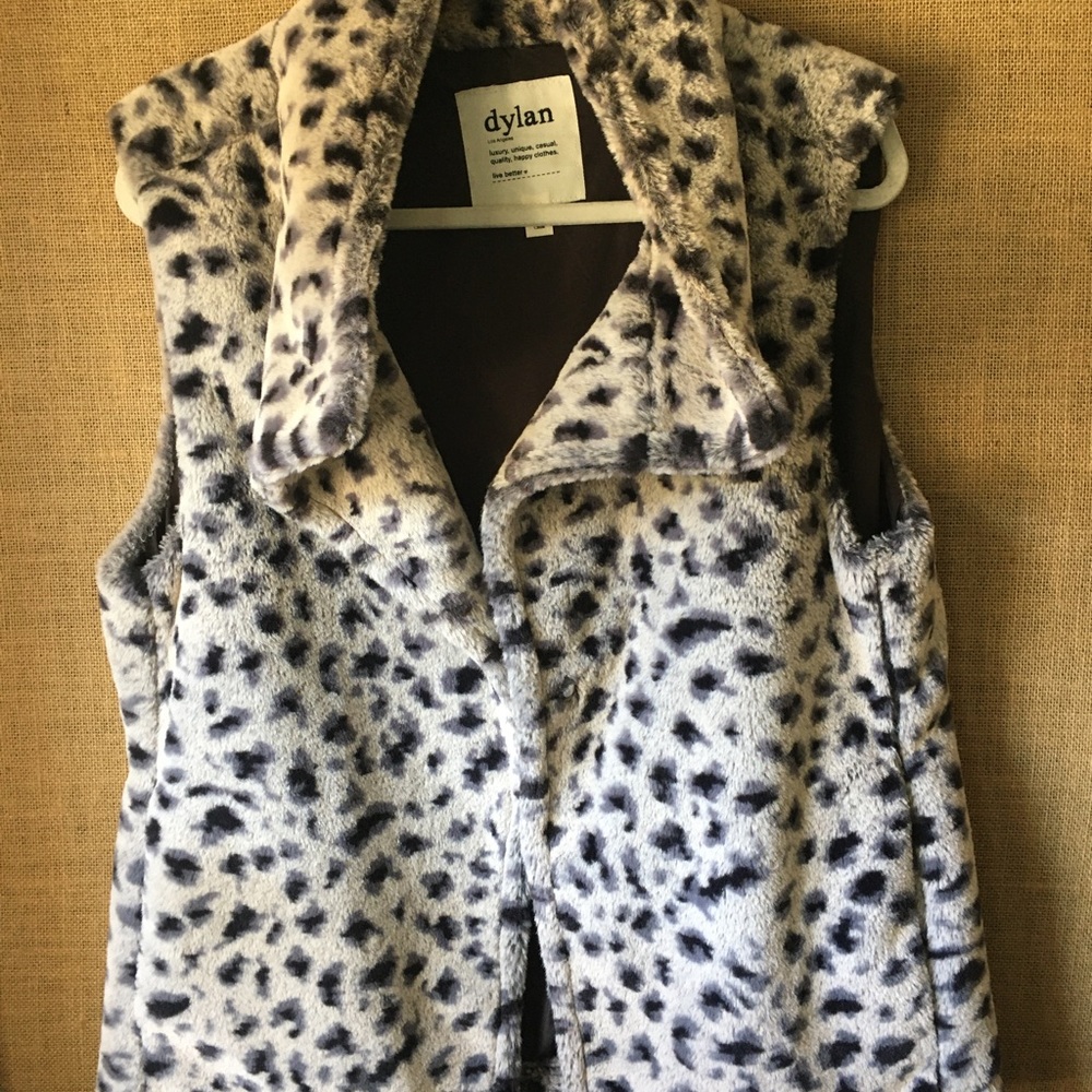 Dylan Furry Animal Print Winter Vest - Gem